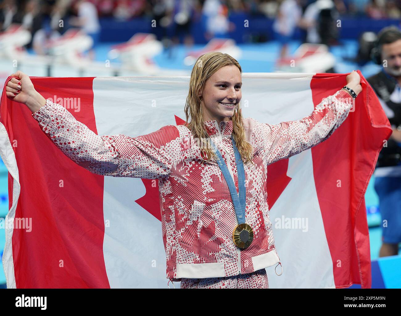 Paris, France. 3rd Aug, 2024. Gold medalist Summer McIntosh of Canada ...