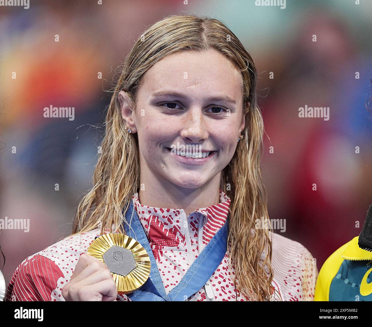 Paris, France. 3rd Aug, 2024. Gold medalist Summer McIntosh of Canada ...