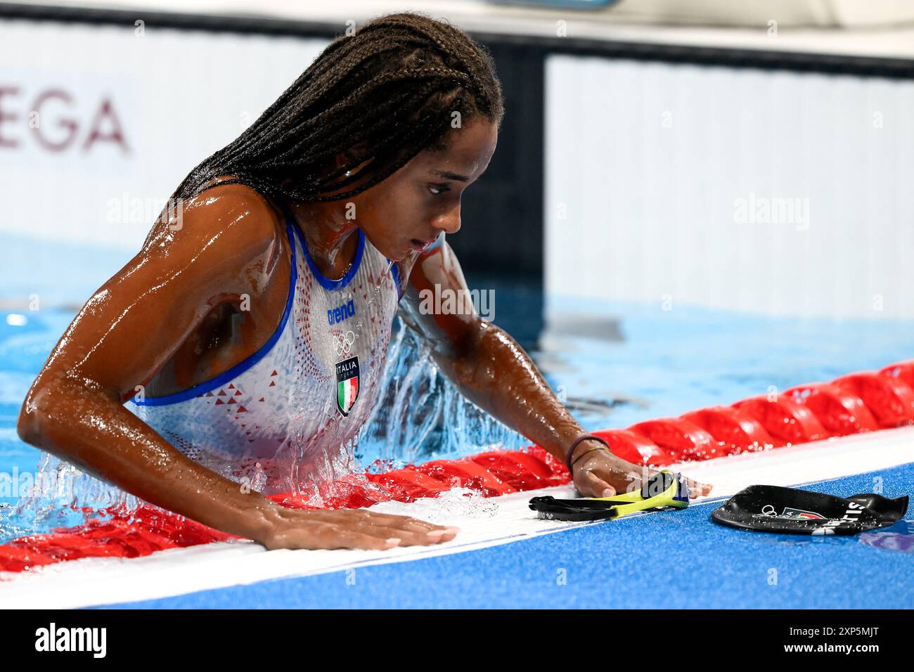 Paris, France. 03rd Aug, 2024. Sara Curtis of Italy reacts after ...