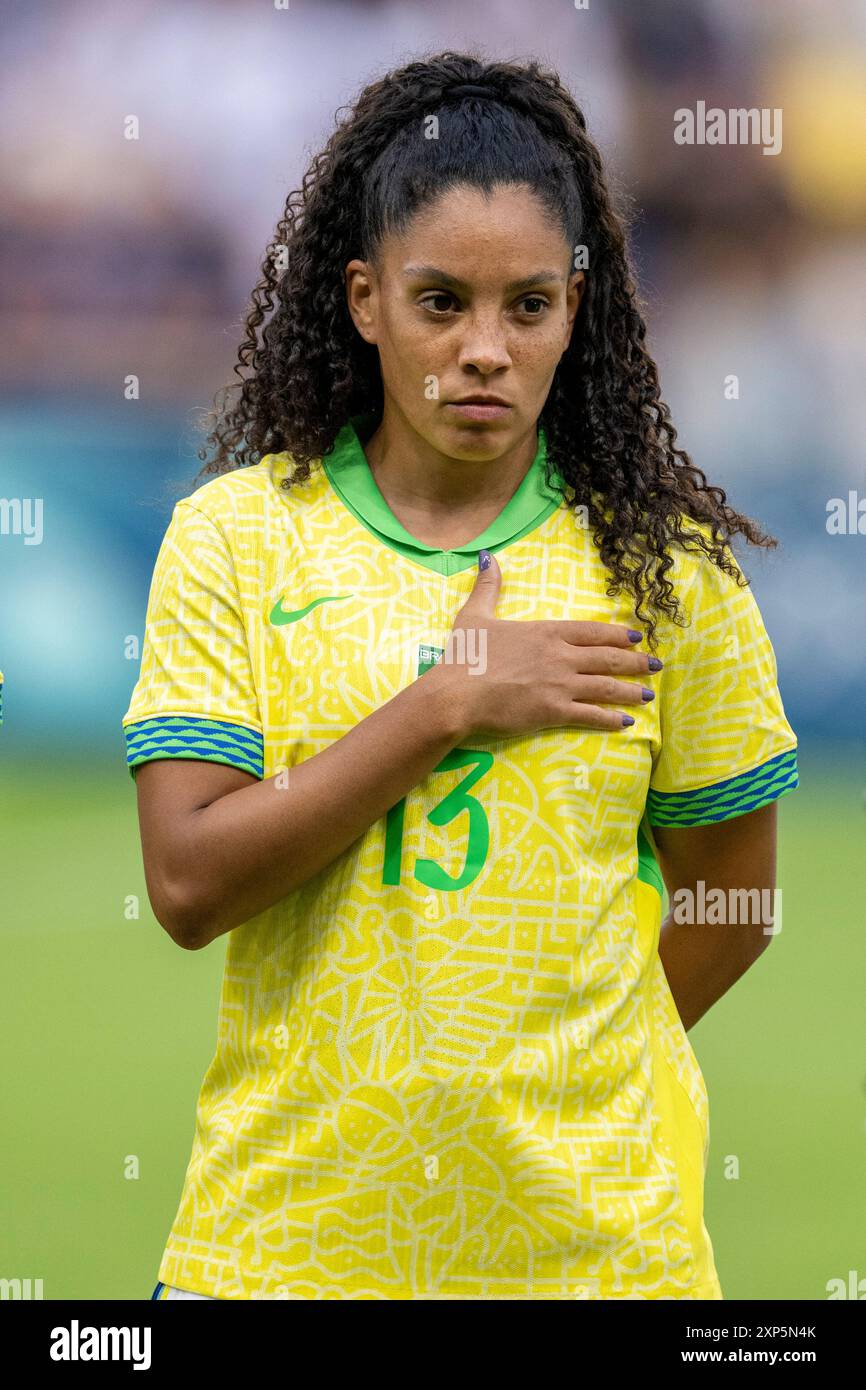 Nantes, France. 03rd Aug, 2024. Yasmim of Brazil before the quarter ...