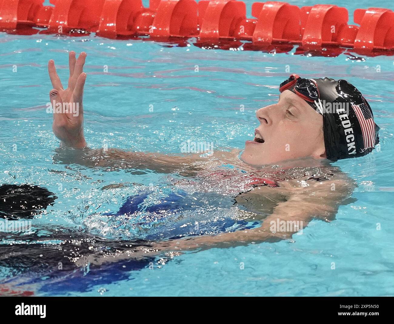 Paris, France. 3rd Aug, 2024. Katie Ledecky of the United States ...