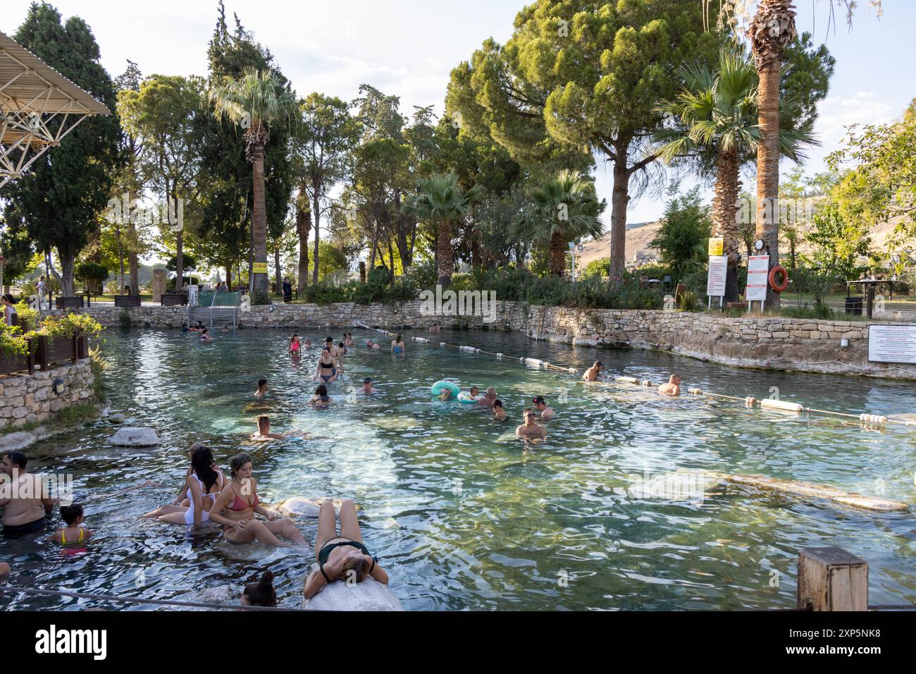 Pamukkale Turkey July 08 2024: Pamukkale Hierapolis ancient city and ...