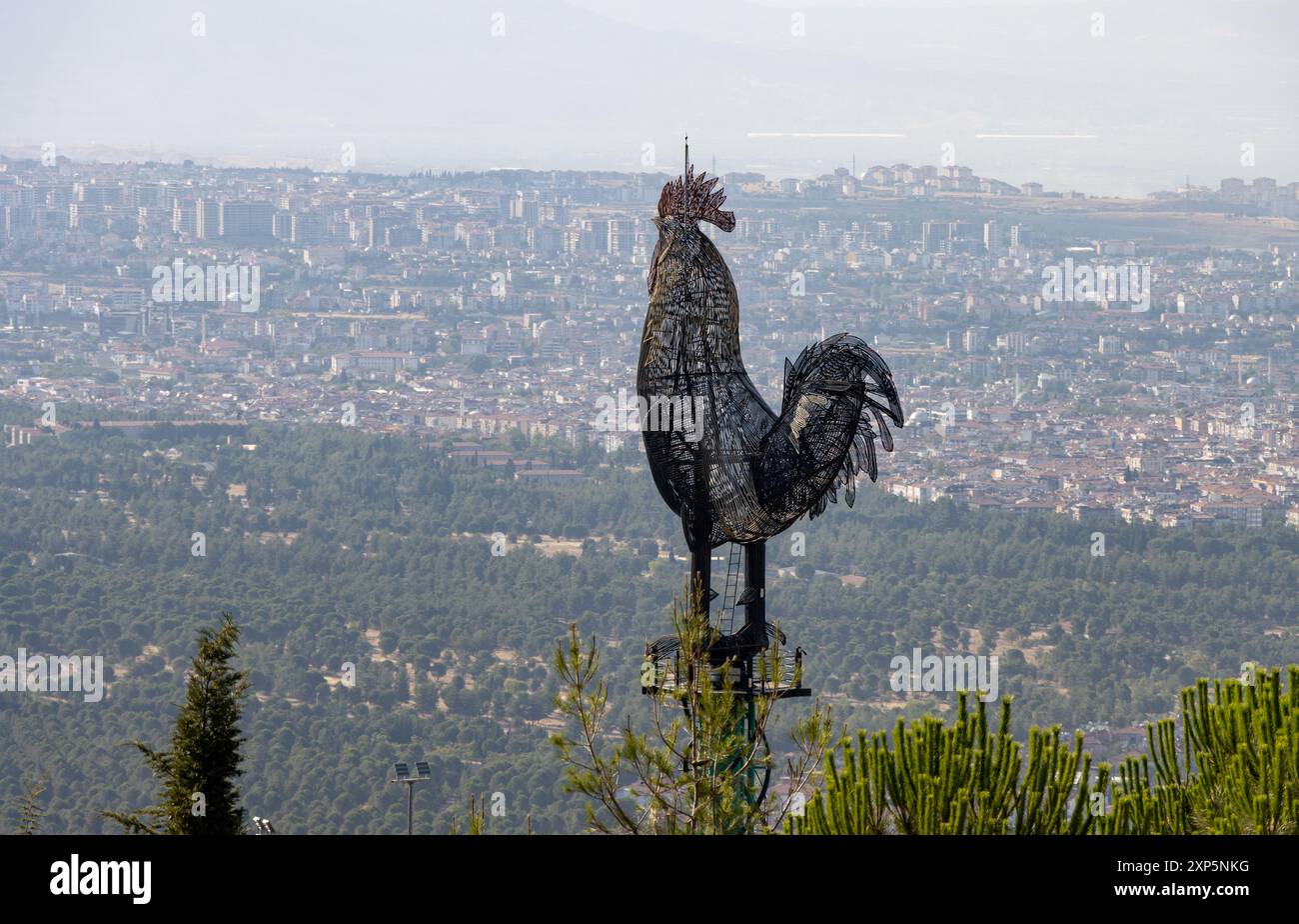 Denizli Turkey July 09 2024: Rooster statue, one of the symbols of ...