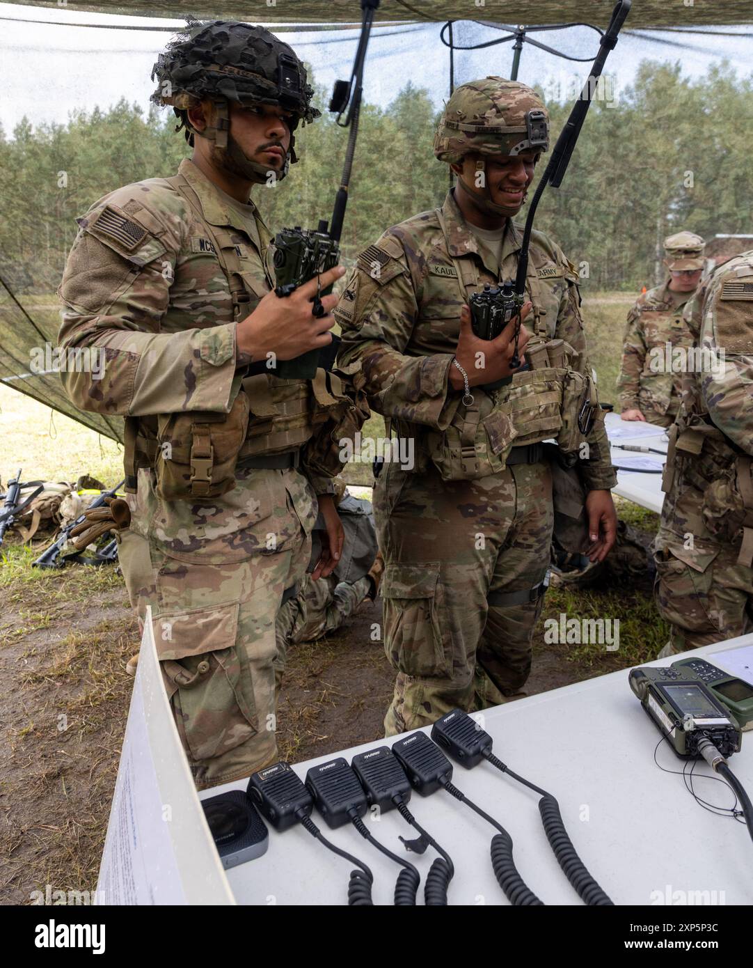U.S. Soldiers, assigned to 2d Theater Signal Brigade, participate in a ...