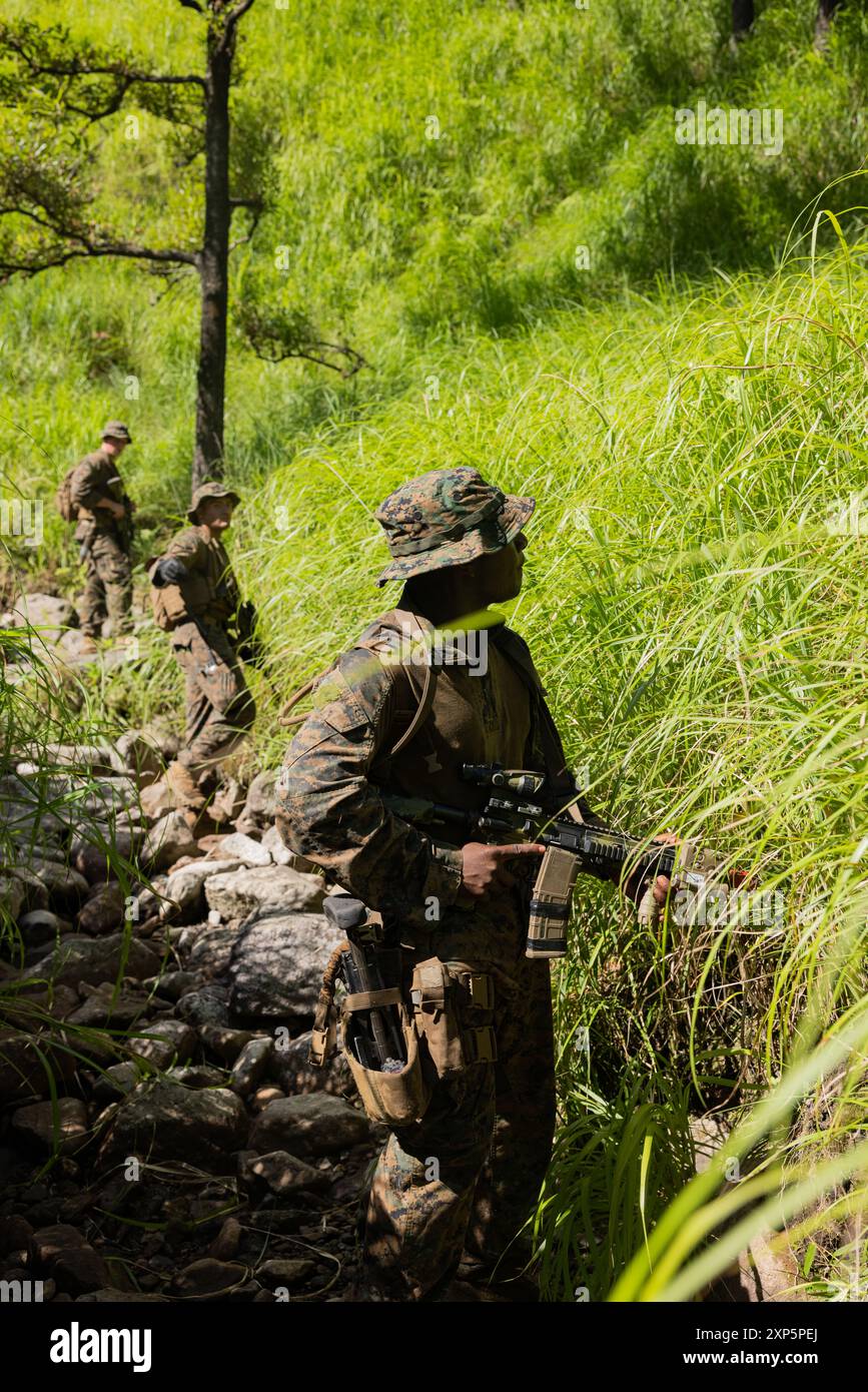 U.S. Marines conduct a defensive patrol during exercise Resolute Dragon ...