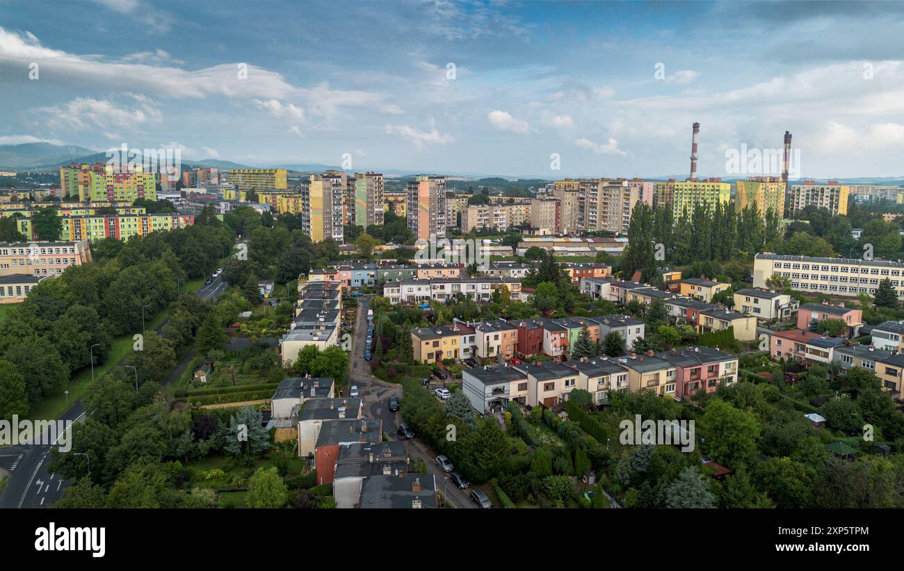 Aerial View of Urban Landscape With Residential Areas and Industrial ...