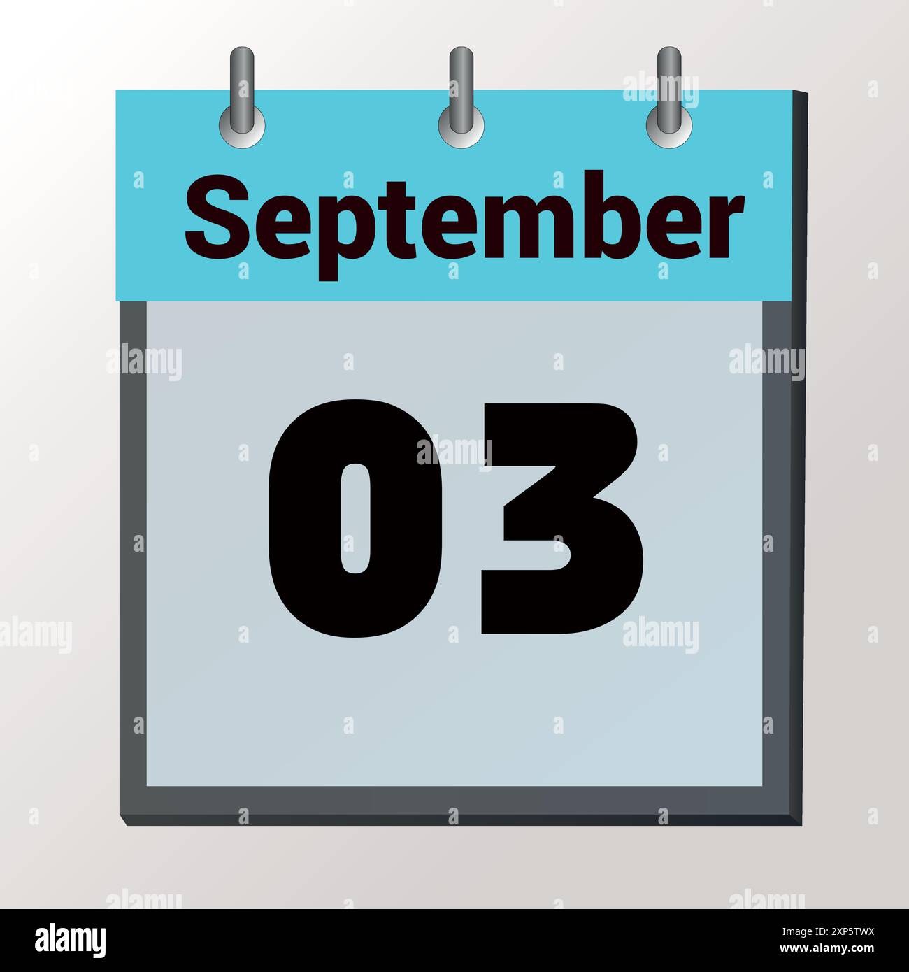 day on the calendar, vector image format, September 03 Stock Vector ...