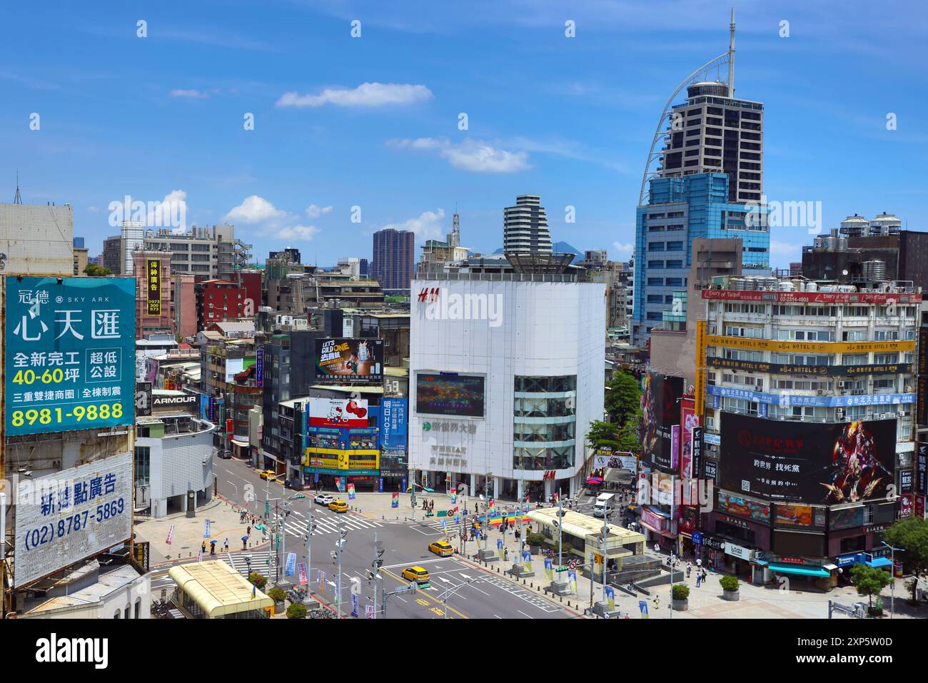 Ximen crossing and MRT Station, Ximending, Taipei, Taiwan Stock Photo ...