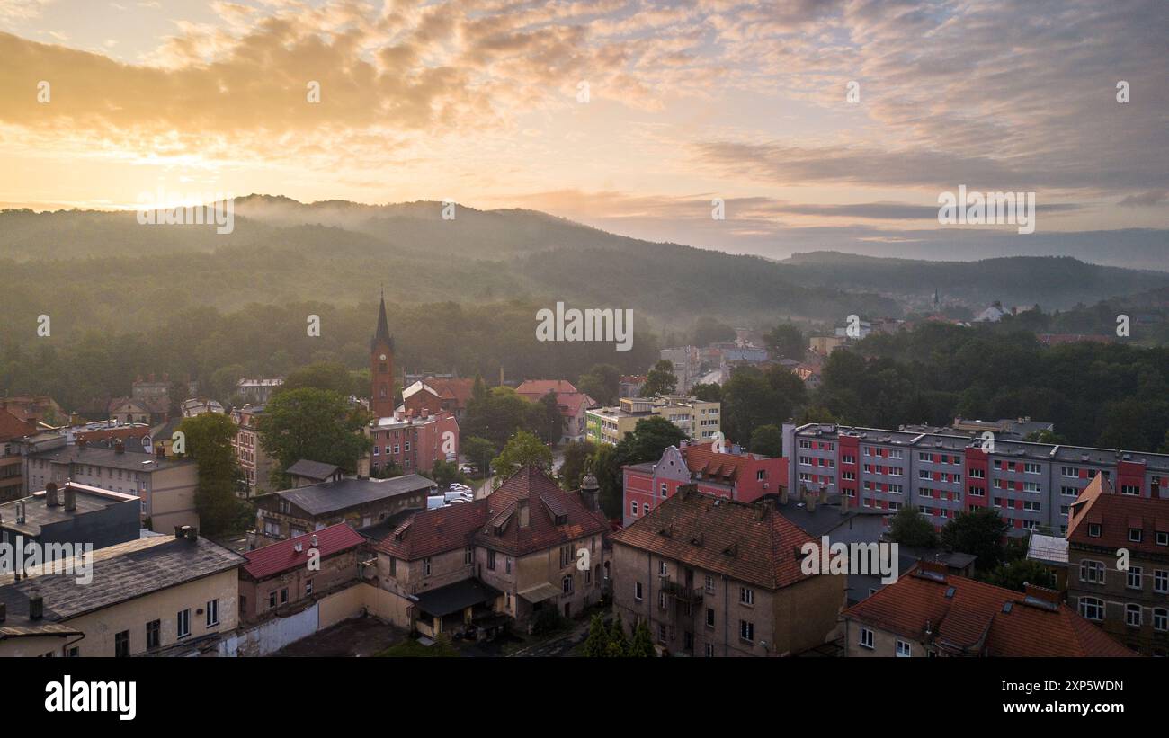 Stunning Sunrise Over a Scenic German Town With Mountains in the ...