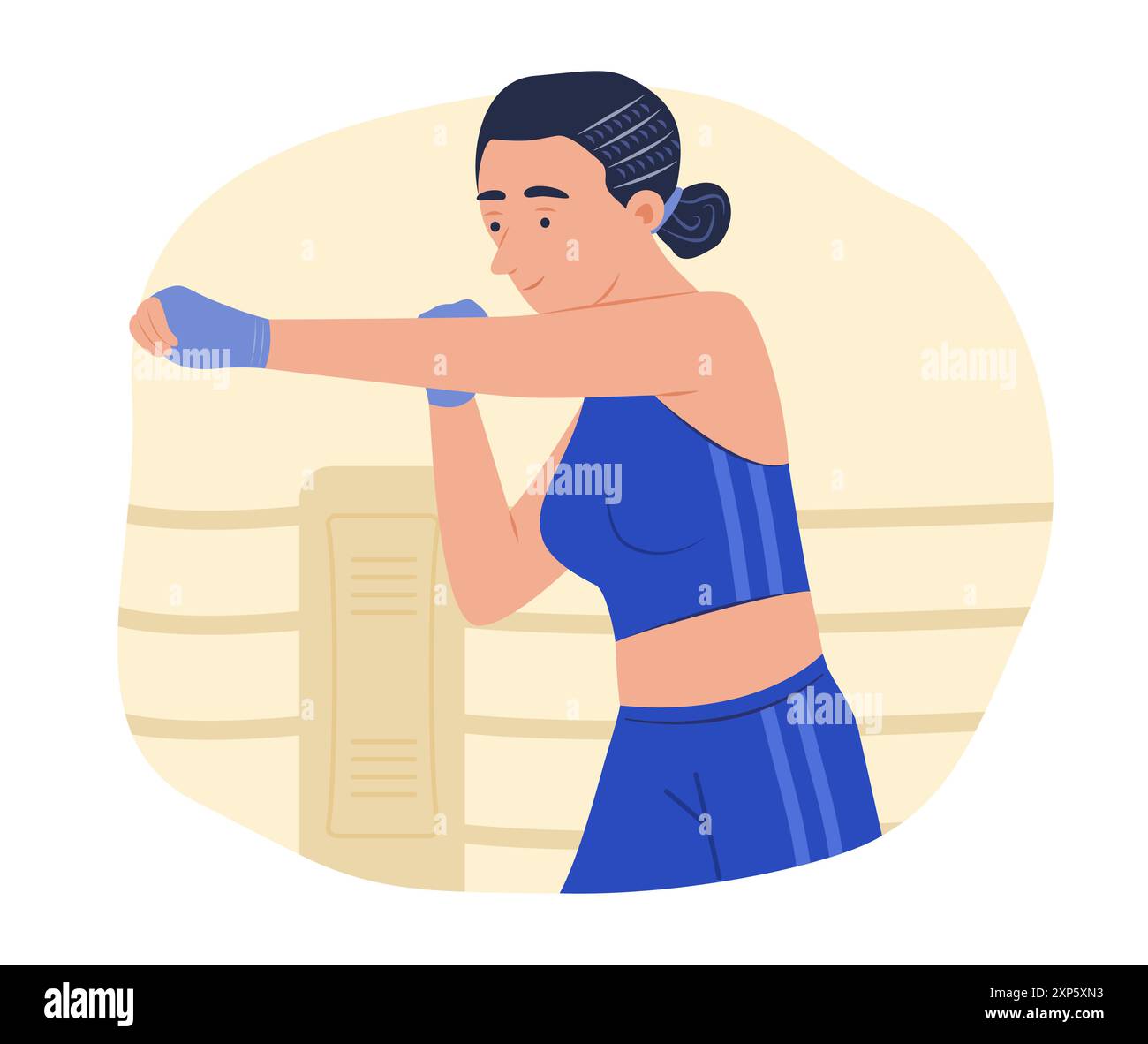 Young Sportswoman Boxer Practice Kickboxing for Martial Arts Sport ...