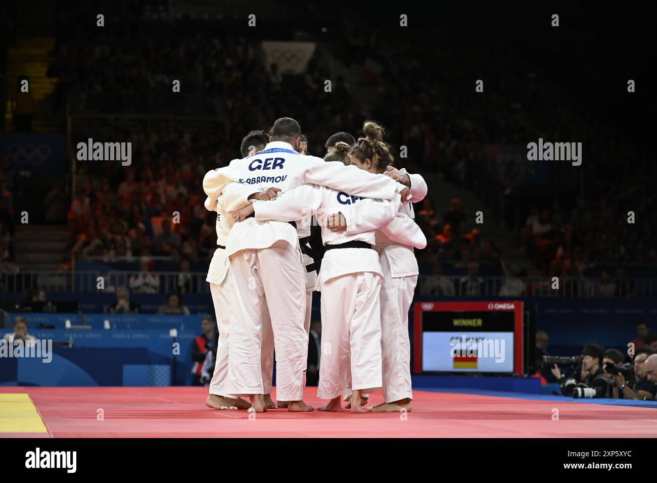 PARIS - FRANCE, August 3, 2024, Paris OLYMPICS judo, France wins team ...