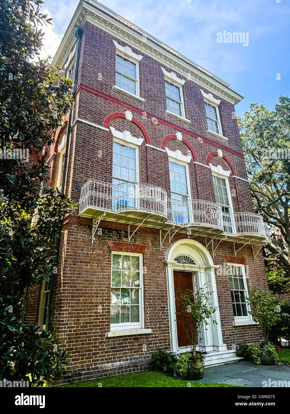 Entrance facade of Nathaniel Russell House in Charleston, SC Stock ...