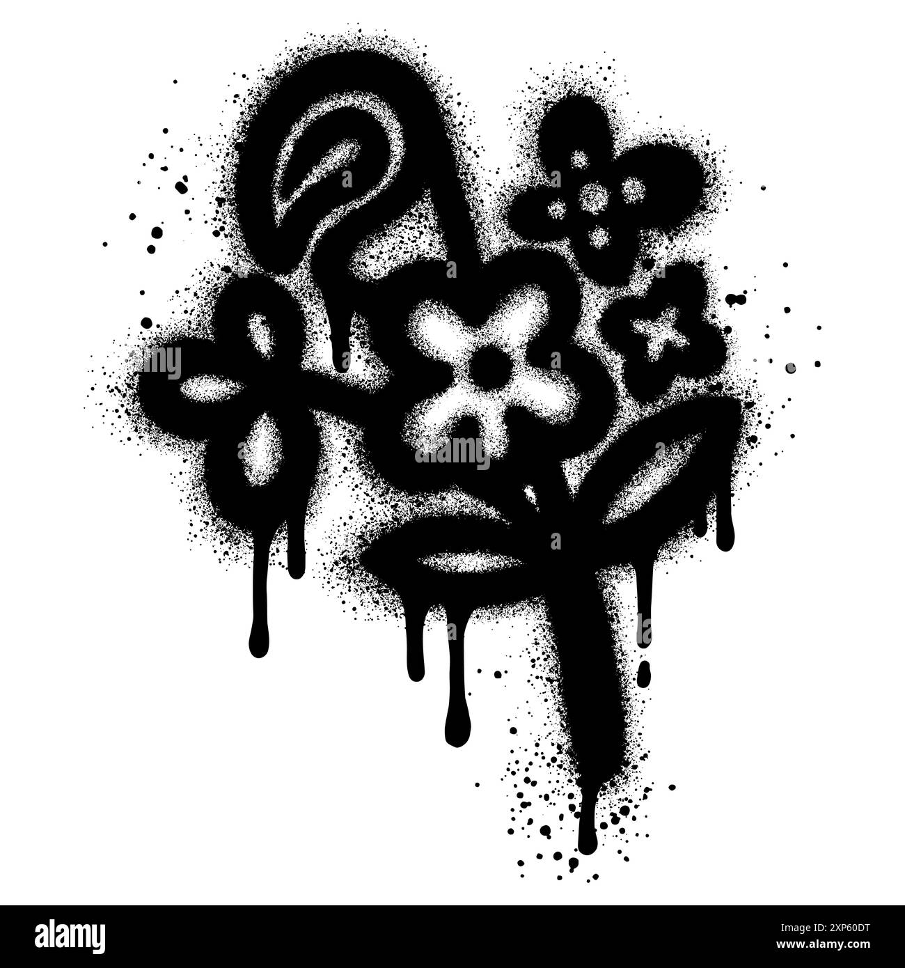 Spray Painted Graffiti flower Sprayed isolated with a white background ...