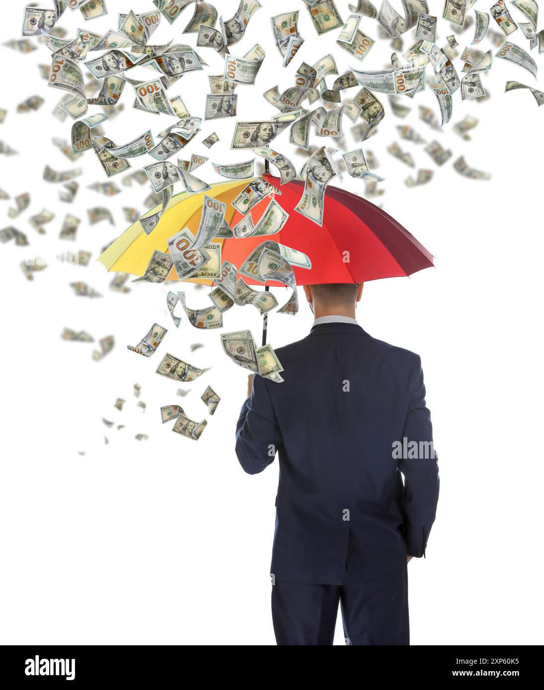 Money falling on cheering Cut Out Stock Images & Pictures - Alamy