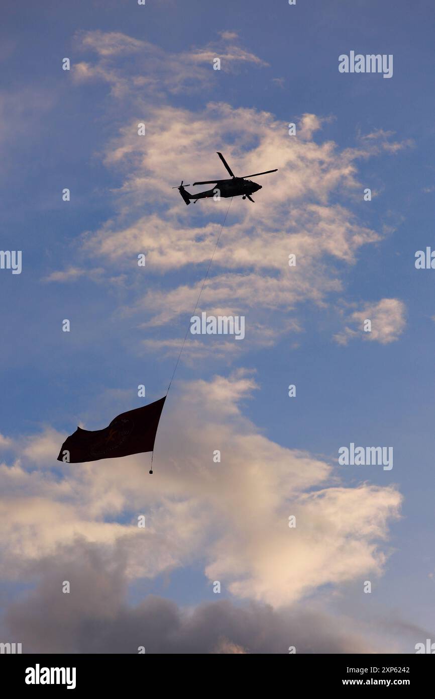 Ciudad de M xico, M xico - November 30. 2023: Helicopter in flight ...