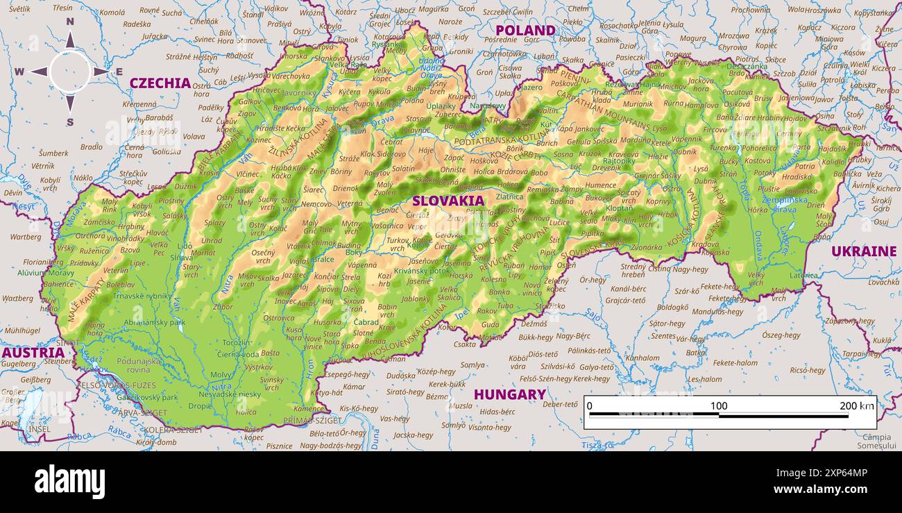 Slovakia map collection country hi-res stock photography and images - Alamy