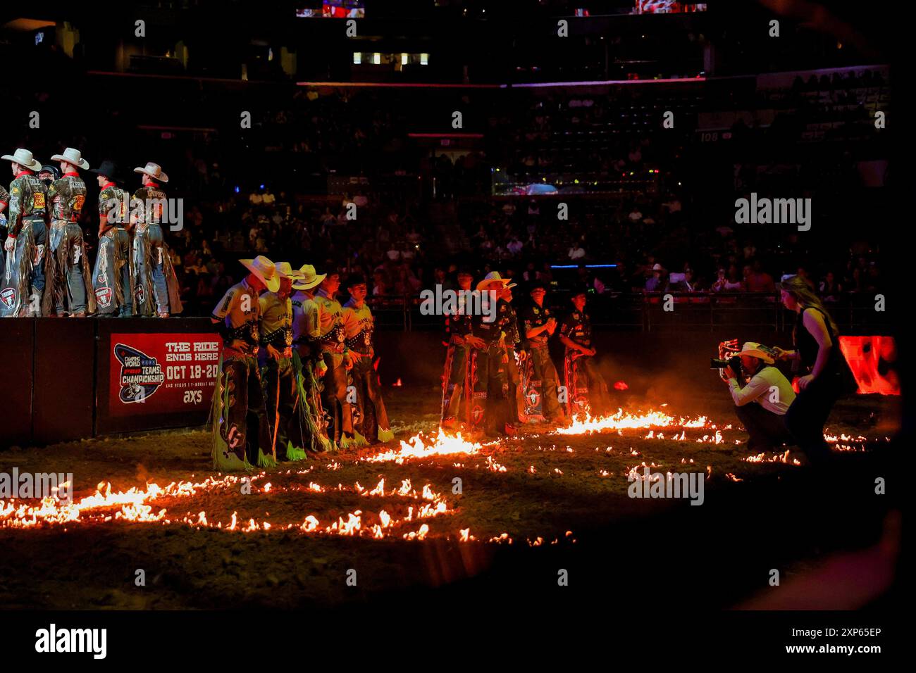 SUNRISE, FLORIDA - AUGUST 2: > PBR riders line up at Amerant Bank Arena ...