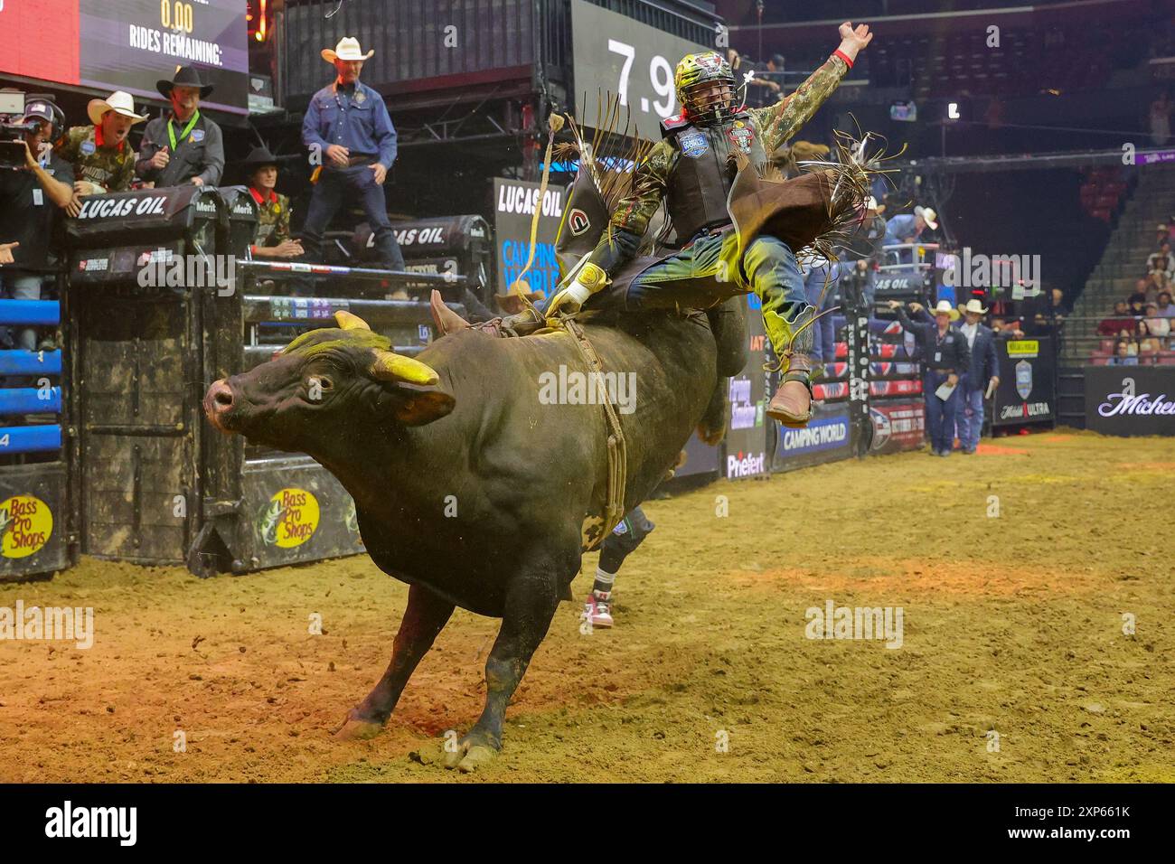 SUNRISE, FLORIDA - AUGUST 2: Grayson Cole riding Good during the PBR ...