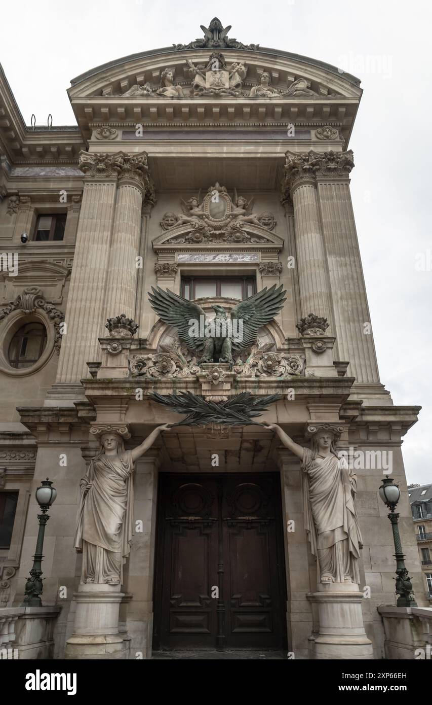 France, Paris - Jan 04, 2024 - Entrance to the opera house Palais ...
