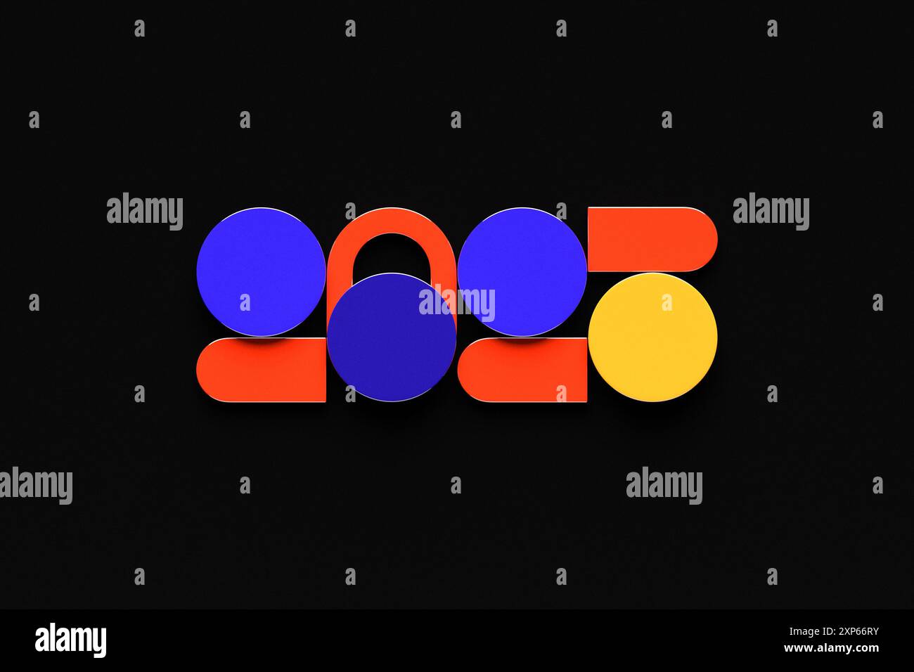 Calendar header number 2025 on black background. Happy new year 2025 ...