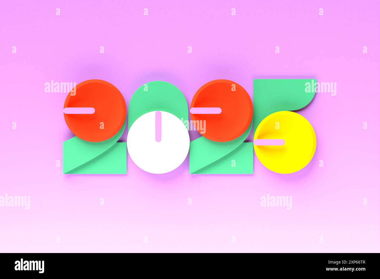 2025 calligraphy with 3d numbers on colorful background with New Year ...