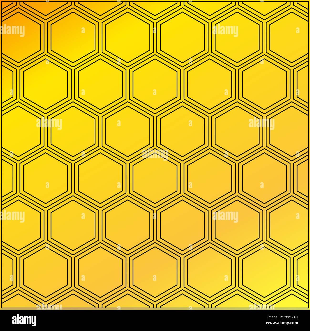 Hexagon pattern isolated on gold background. Vector illustration Stock ...