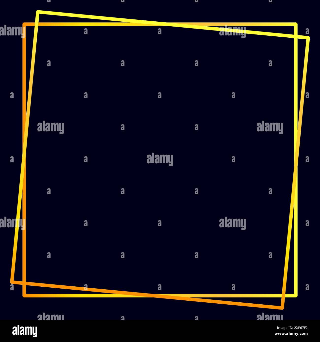 Square luxury gold frame template isolated on dark blue background ...