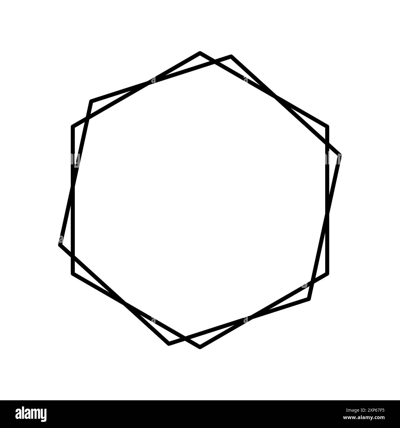 Hexagon frame template isolated on white background. Vector ...