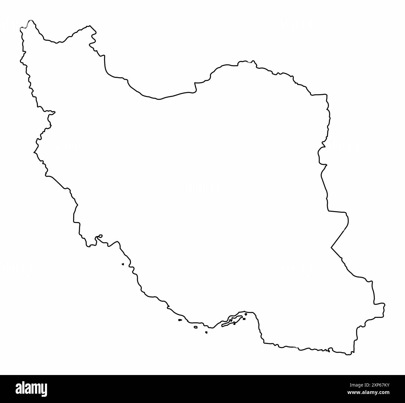 Iran outline map isolated on white background Stock Vector Image & Art ...