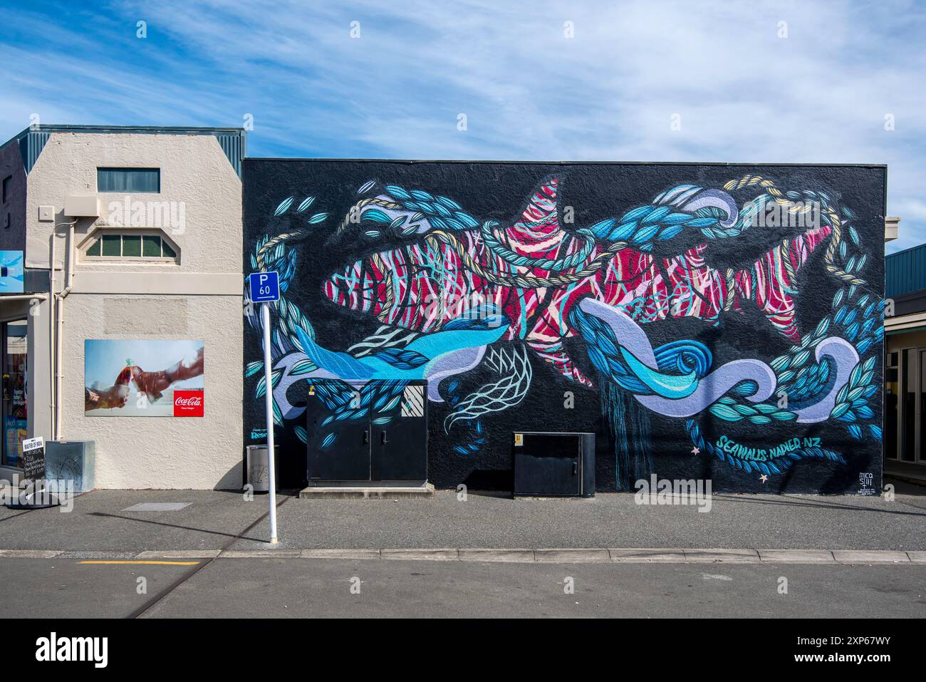 Ghost Nets Marine Debris mural by Mica Still is part of the Seawalls ...