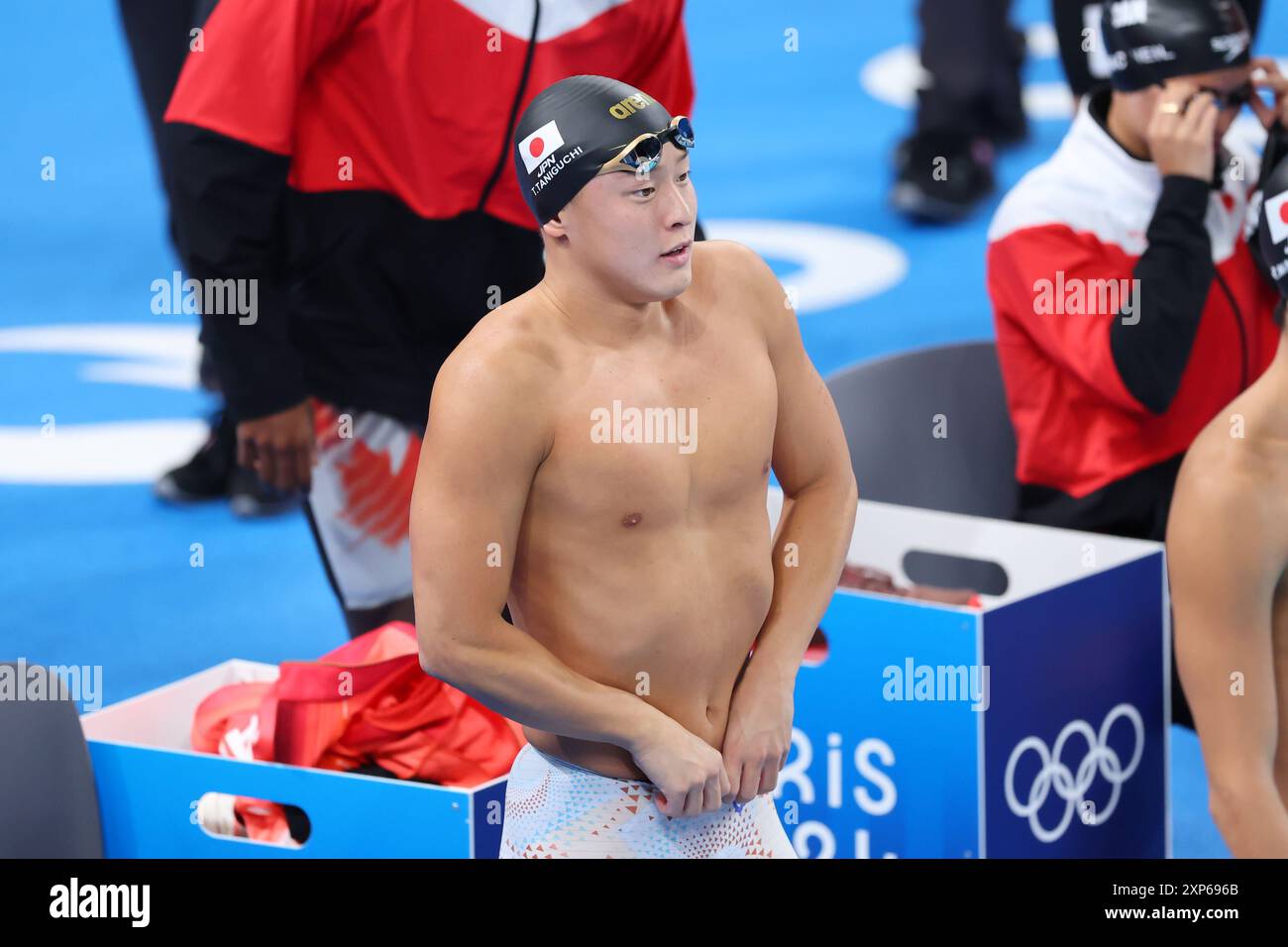 Nanterre, France. 3rd Aug, 2024. Taku Taniguchi (JPN) Swimming : 4x100m ...