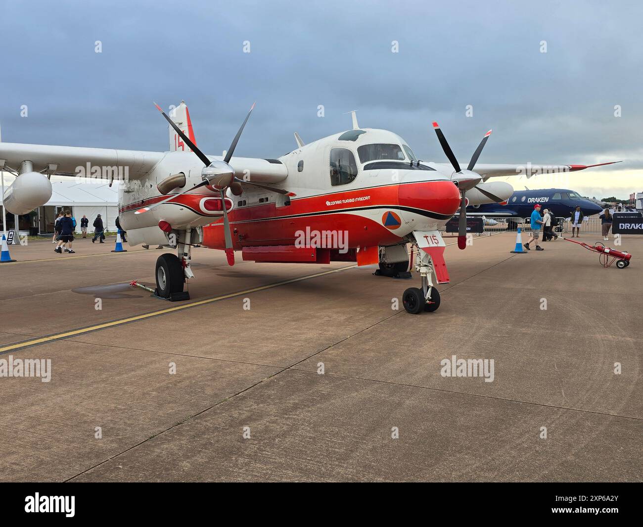 RAF Fairford, UK. 20 July 2024. Conair S-2 Turbo Firecat on static ...