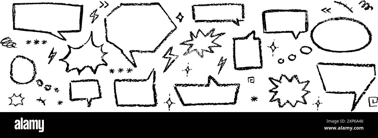 Cute crayon speech bubble hi-res stock photography and images - Alamy