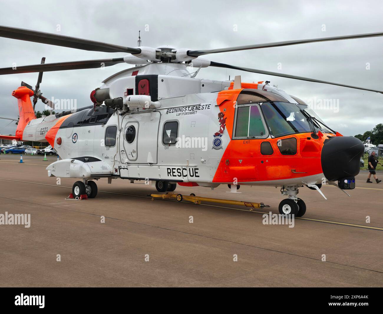RAF Fairford, UK. 20 July 2024. An AgustaWestland AW101 SAR helicopter ...