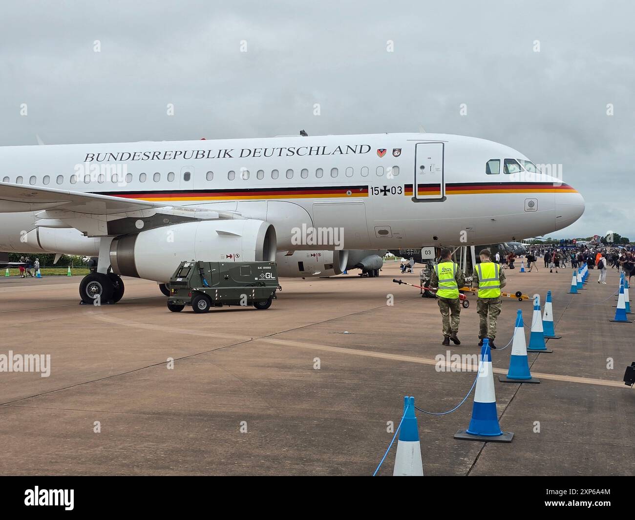 RAF Fairford, UK. 20 July 2024. Luftwaffe Airbus A319 on static display ...