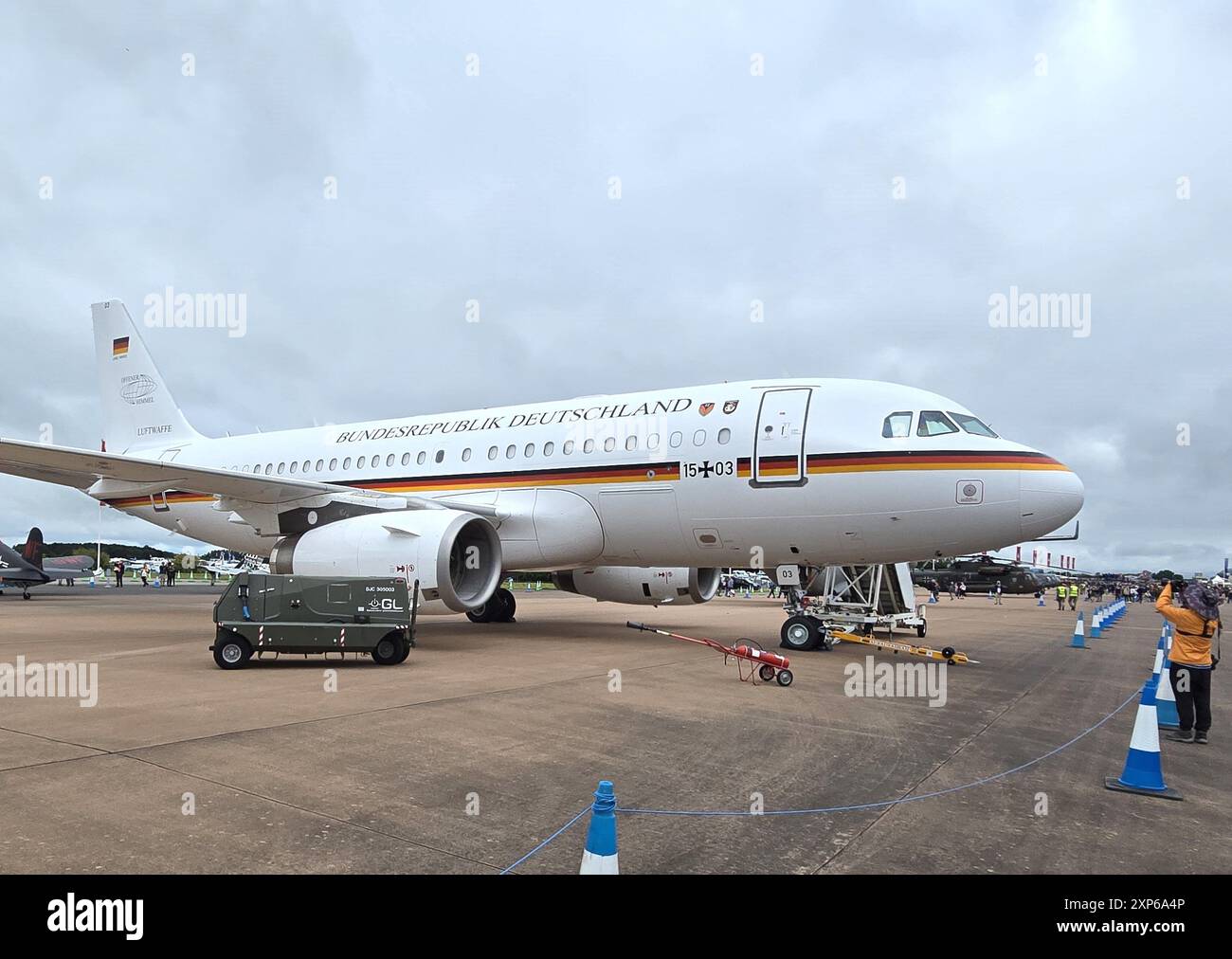 RAF Fairford, UK. 20 July 2024. Luftwaffe Airbus A319 on static display ...