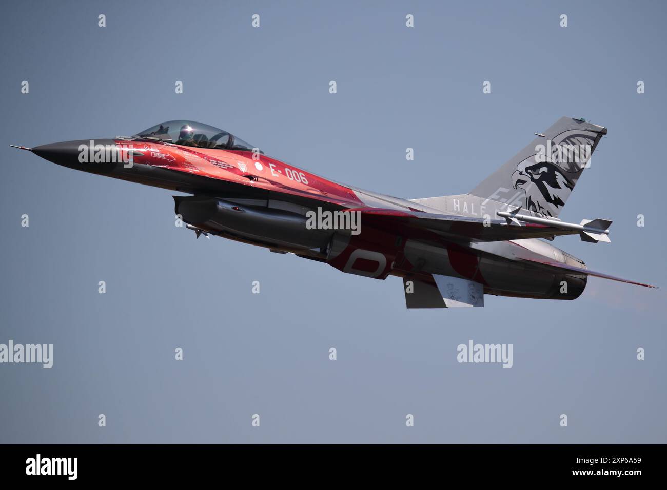RAF Fairford, UK. 19 July 2024. Danish General Dynamics F-16 during the ...