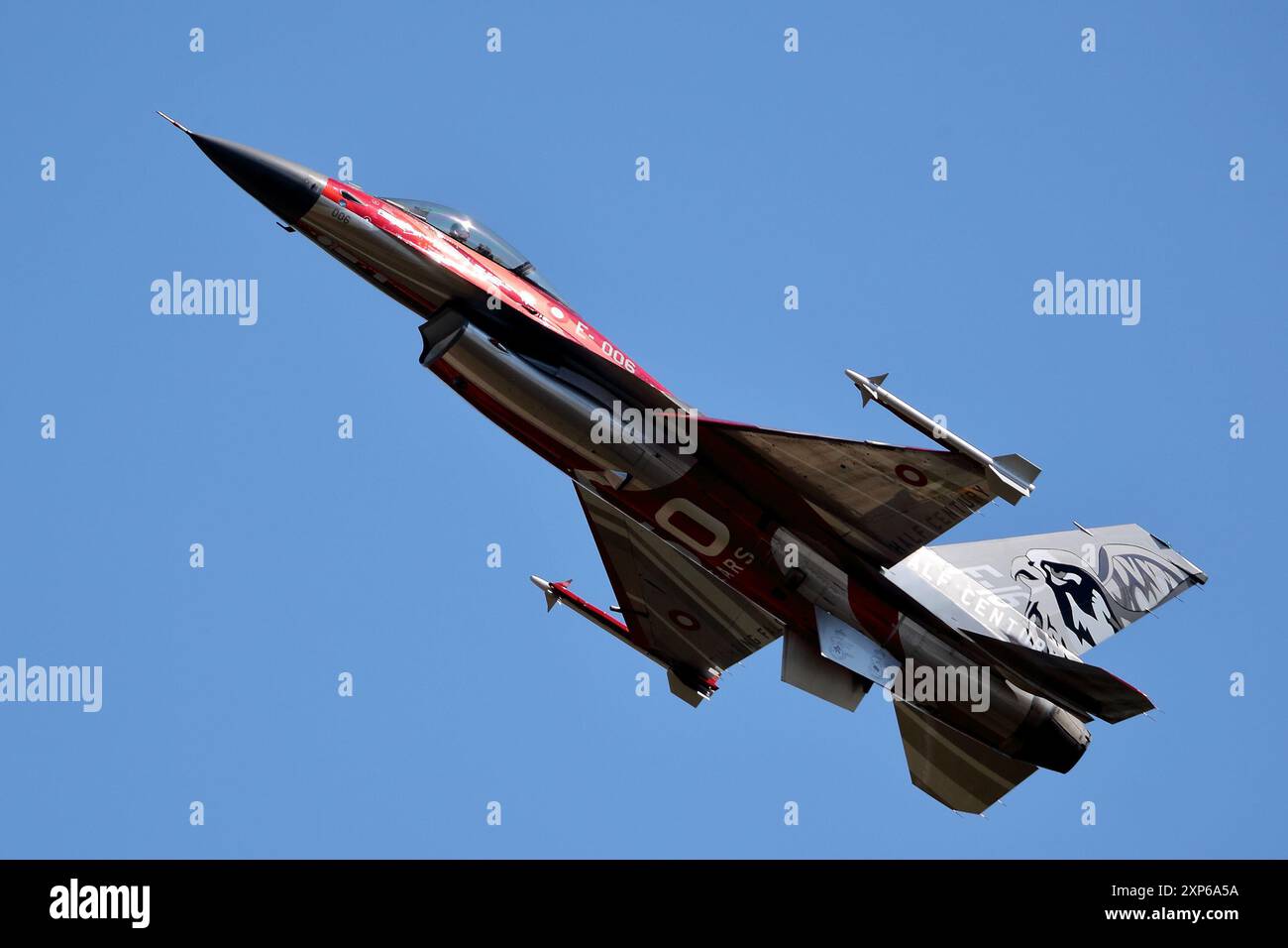 RAF Fairford, UK. 19 July 2024. Danish General Dynamics F-16 during the ...