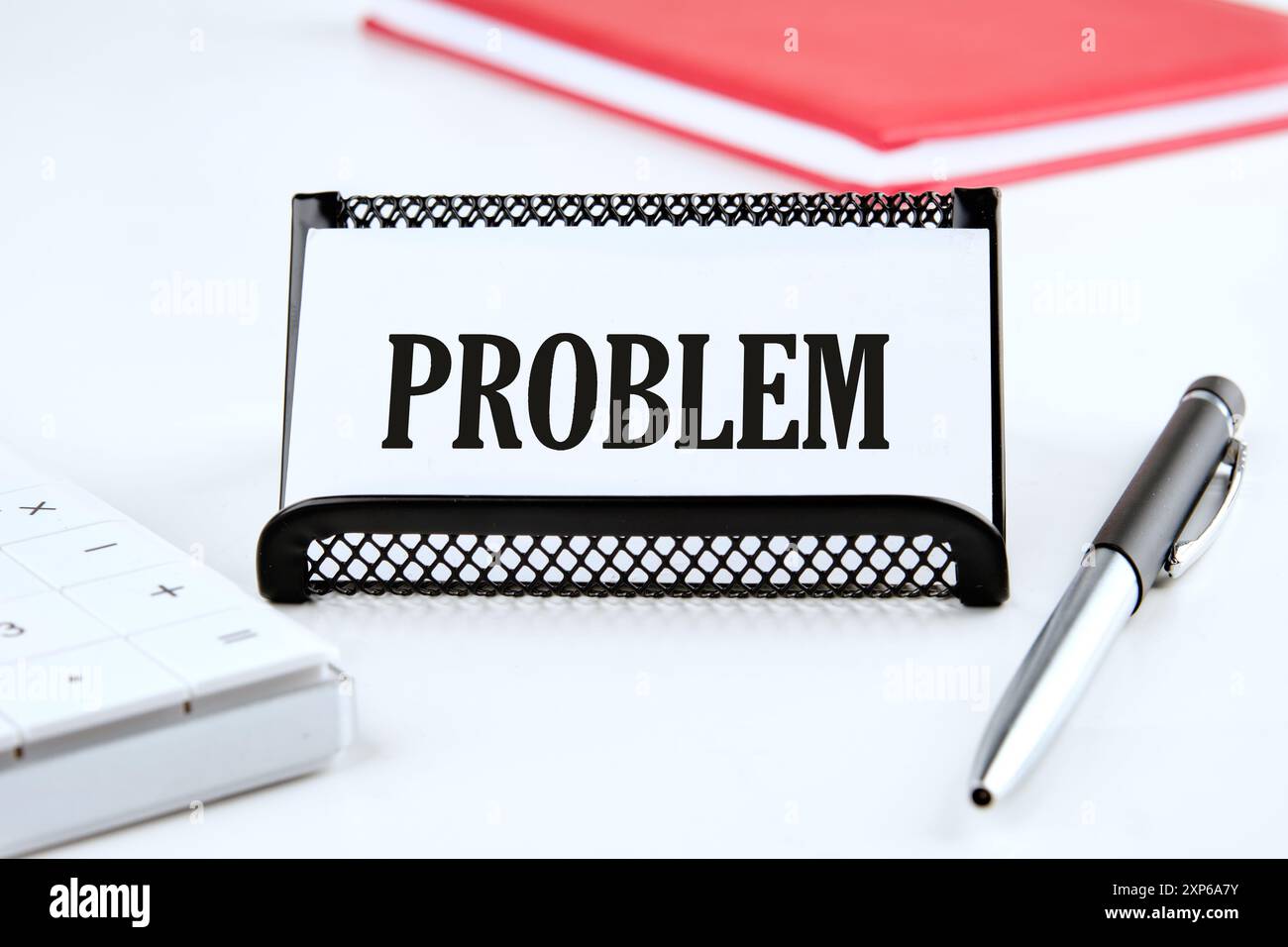 PROBLEM text on a business card on a white background Stock Photo - Alamy
