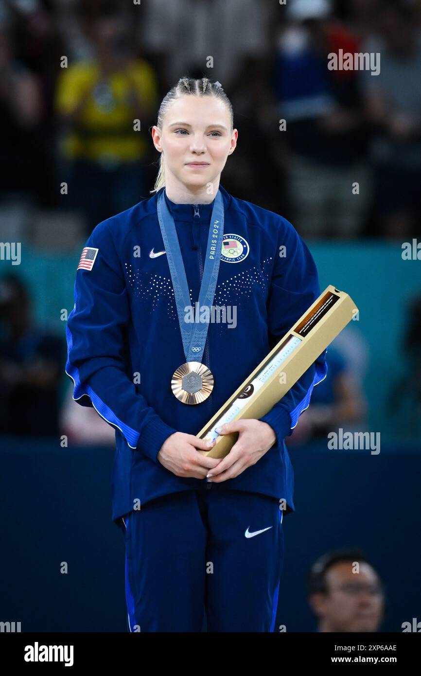 Paris, France. 3rd Aug 2024. Jade Carey ( USA ) Bronze medal, Artistic ...
