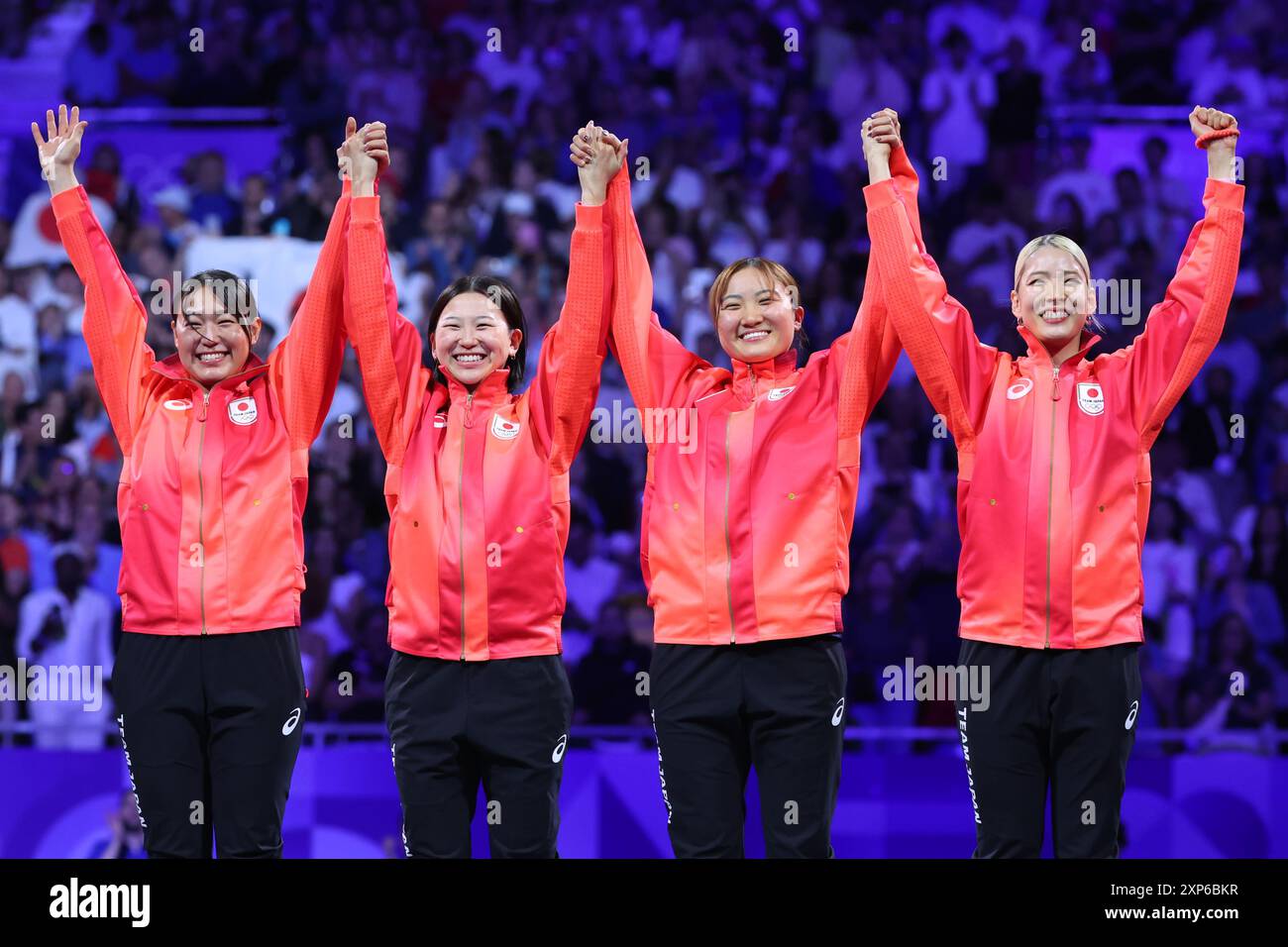 Paris, France. 3rd Aug, 2024. (L to R) Shihomi Fukushima, Risa ...