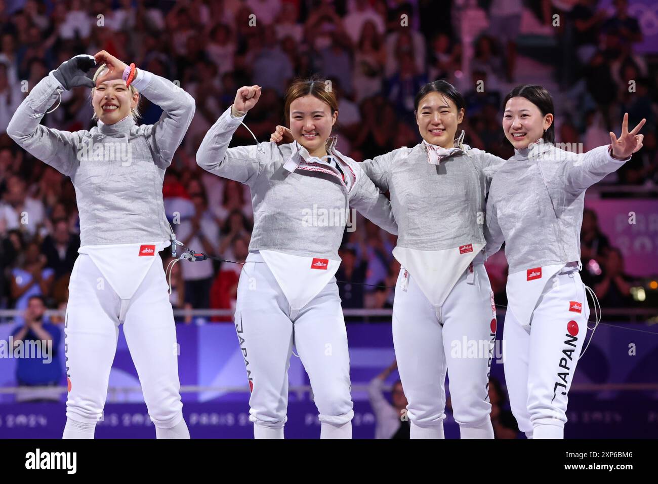 Paris, France. 3rd Aug, 2024. (L to R) Misaki Emura, Seri Ozaki ...