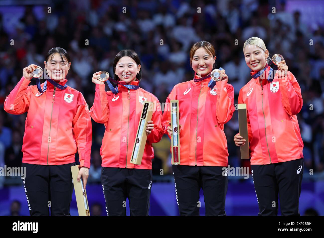 Paris, France. 3rd Aug, 2024. (L to R) Shihomi Fukushima, Risa ...
