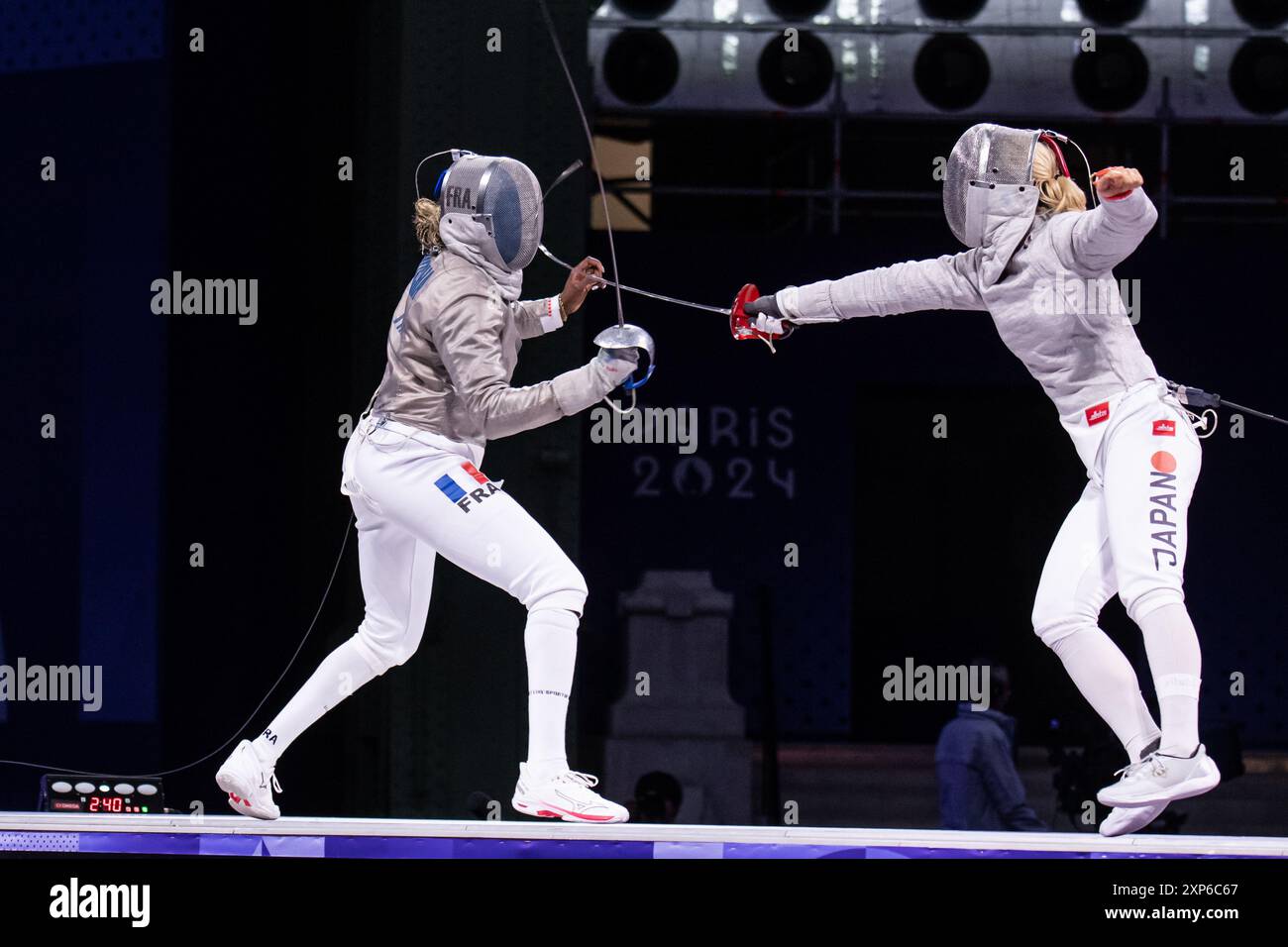 Paris, France. 3rd Aug 2024. Misaki Emura (JPN) and Sara Noutcha (FRA ...