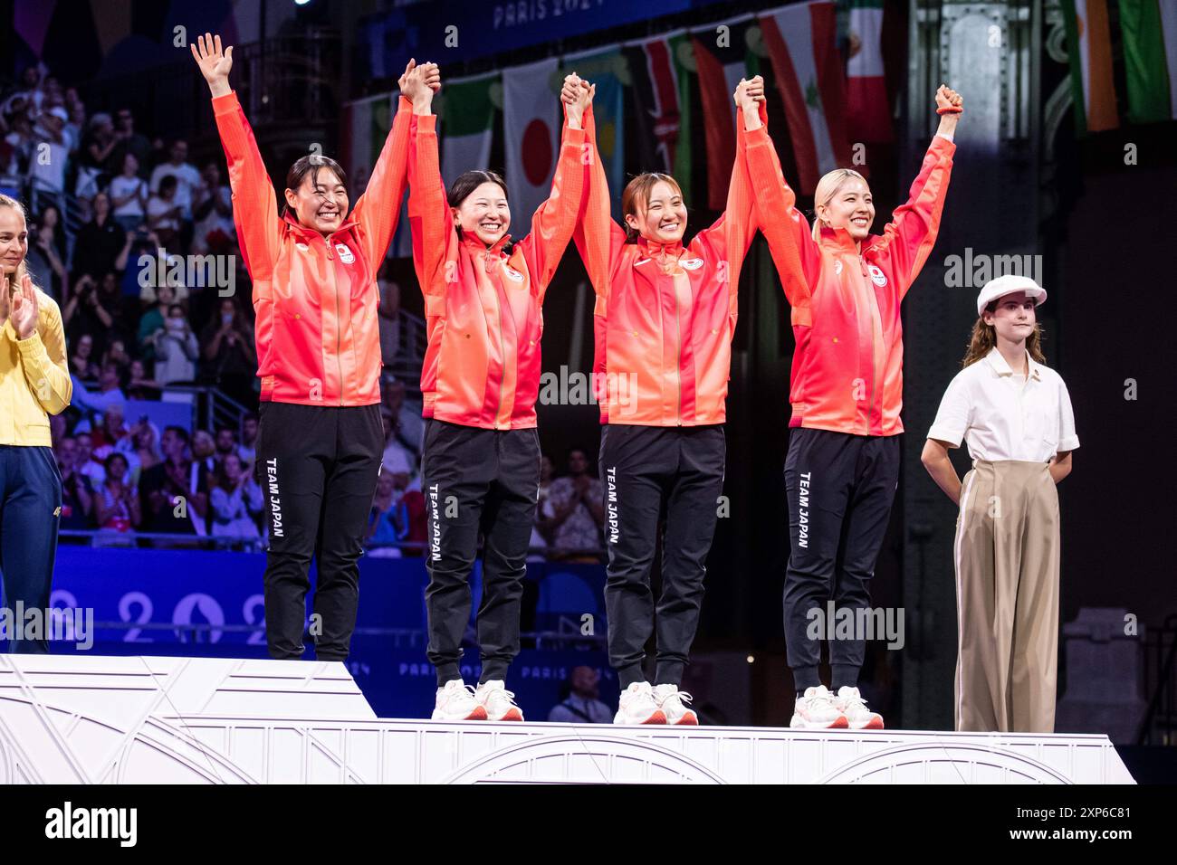 Paris, France. 3rd Aug 2024. Misaki Emura, Risa Takashima, Shihomi ...