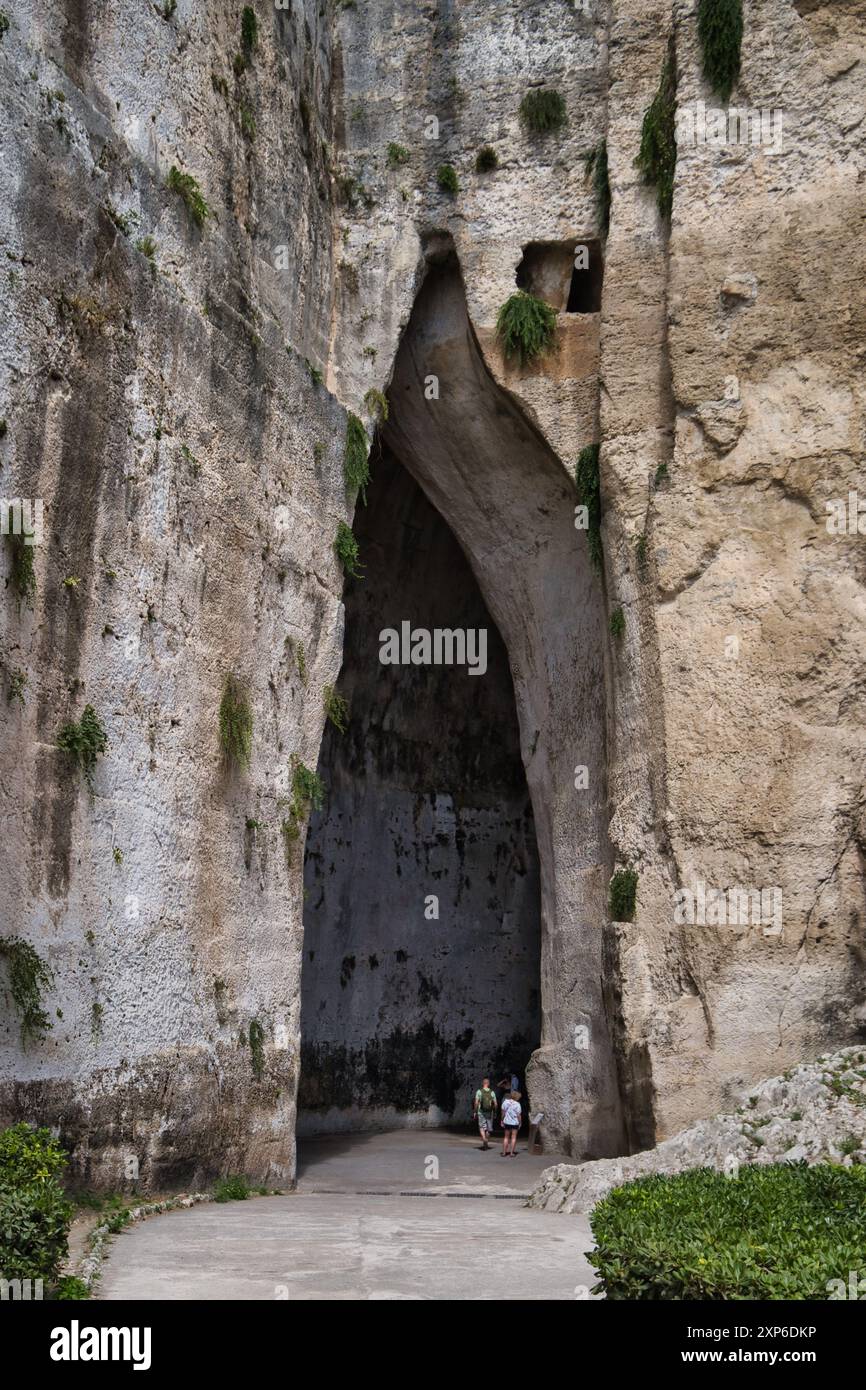 View of the entrance of the cave known as the ear of Dionysus in ...
