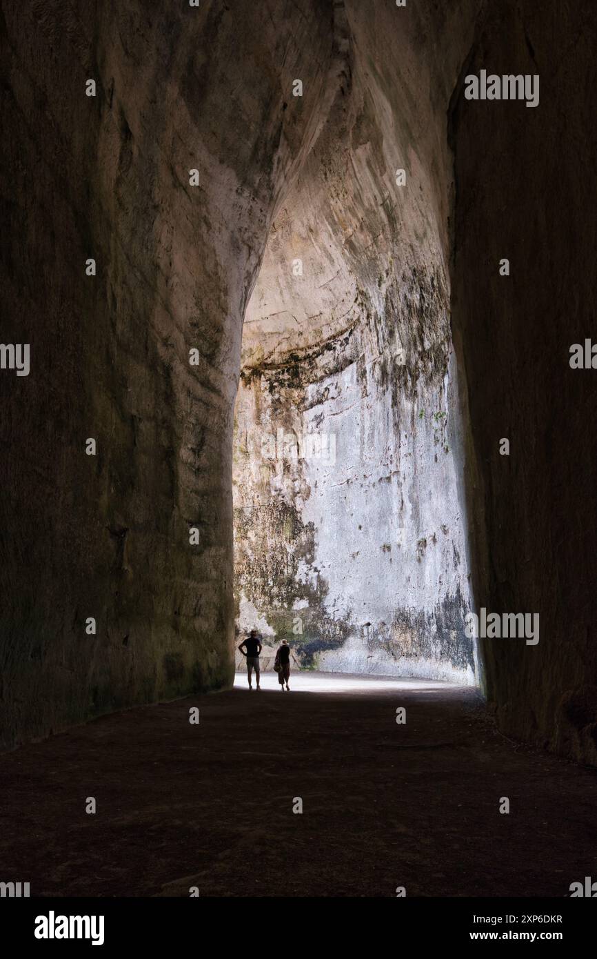 View of the entrance of the cave known as the ear of Dionysus in ...