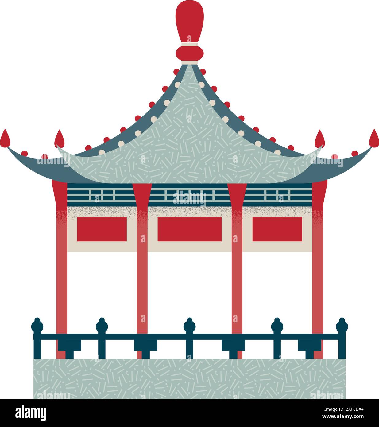 Colorful japanese building. Traditional asian architecture icon Stock ...