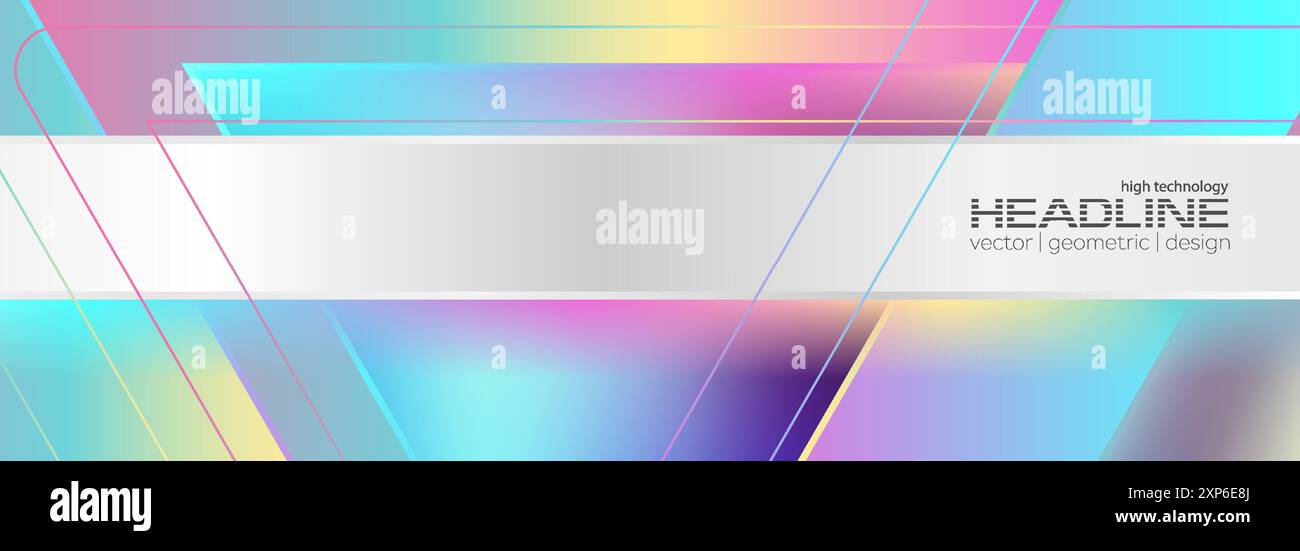Holographic triangles geometric abstract tech background. Vector art ...