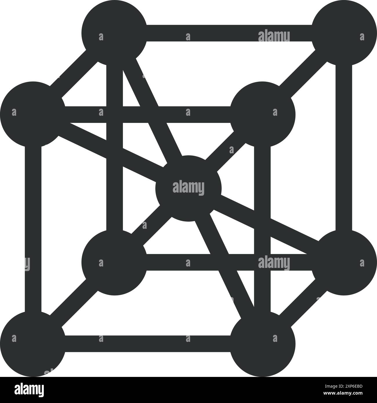 Black structure icon. Chemical connection cell symbol Stock Vector ...